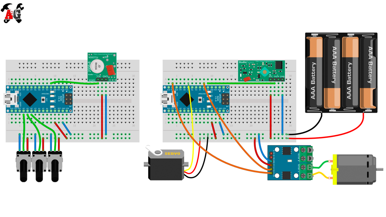 RC машинка. Мотор и сервопривод - Arduino набор GyverKIT